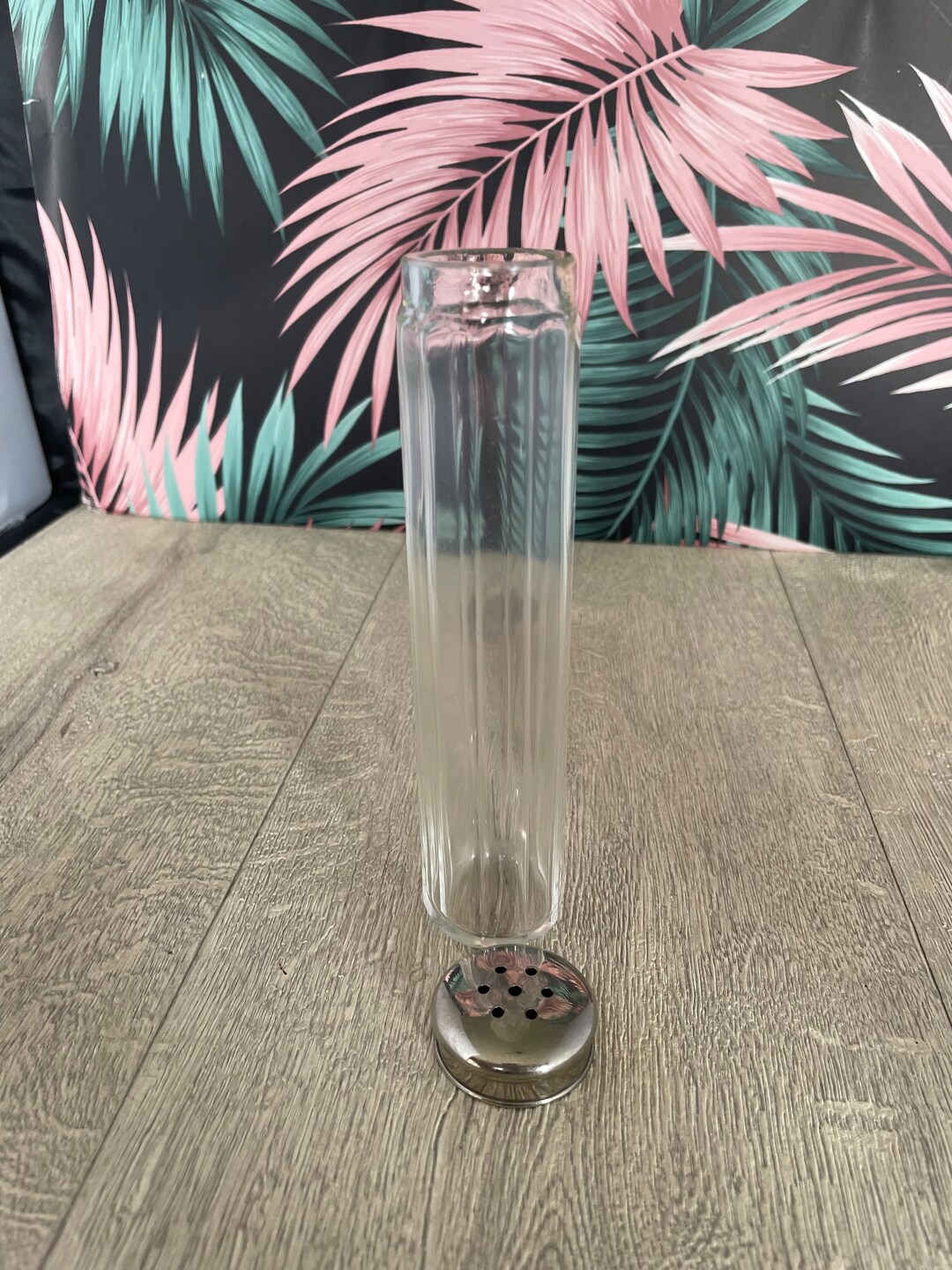 Vintage Glass Powder Bottle Antique Shaker Bottle Collectable Glassware ...