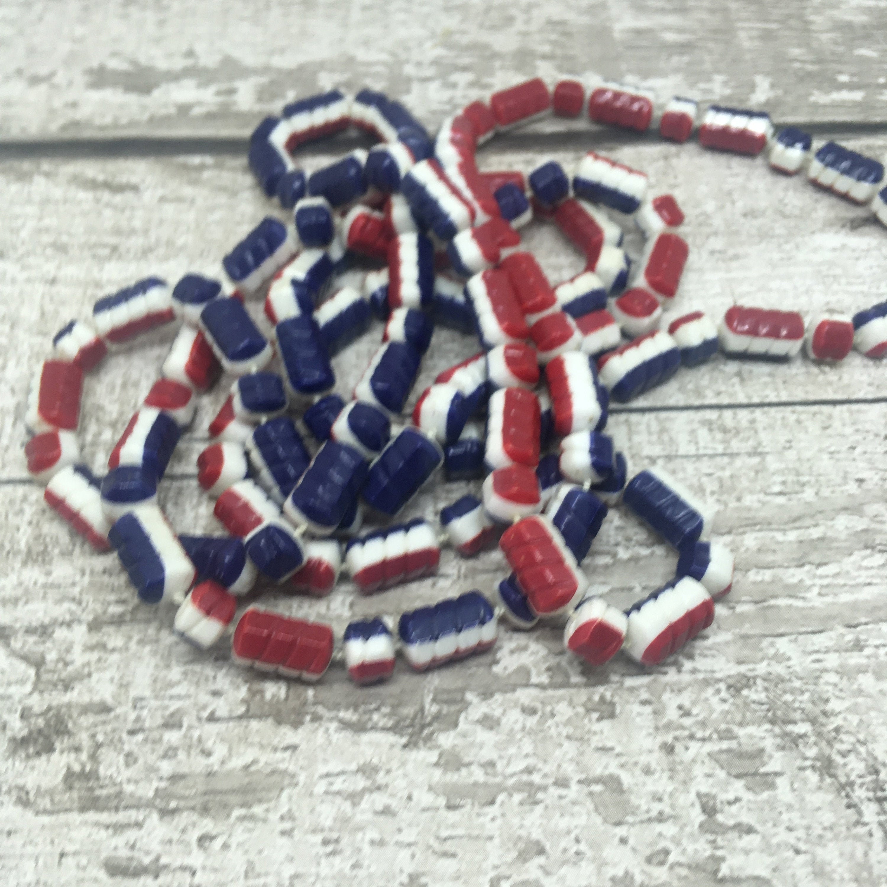 Round Blue 14 Continuous Strand Threaded Plastic Craft Beads Jewelry ...