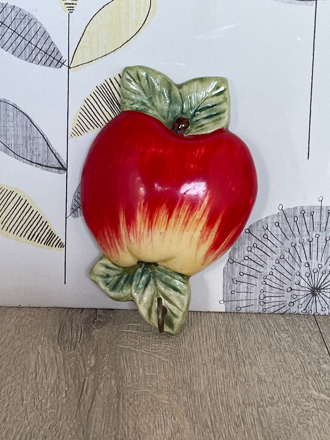 Rosy Apple Key Hook - Fruit Themed Kitchen Decor Ideas - Etsy
