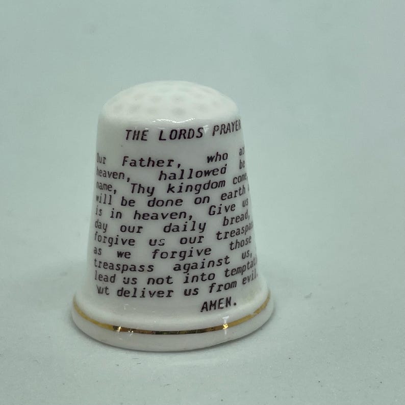 Vintage the Lord’s Prayer With Praying Hands Bone China Thimble - Etsy