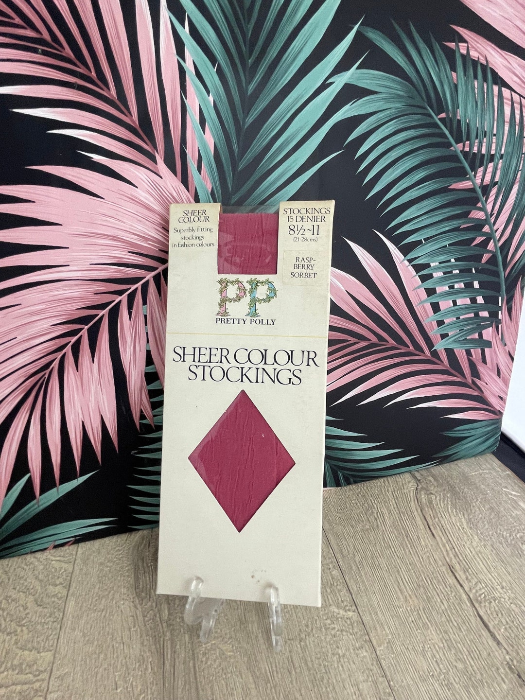 Pretty Polly Raspberry Sorbet Pink Stockings Vintage 1980s Sheer Colour ...