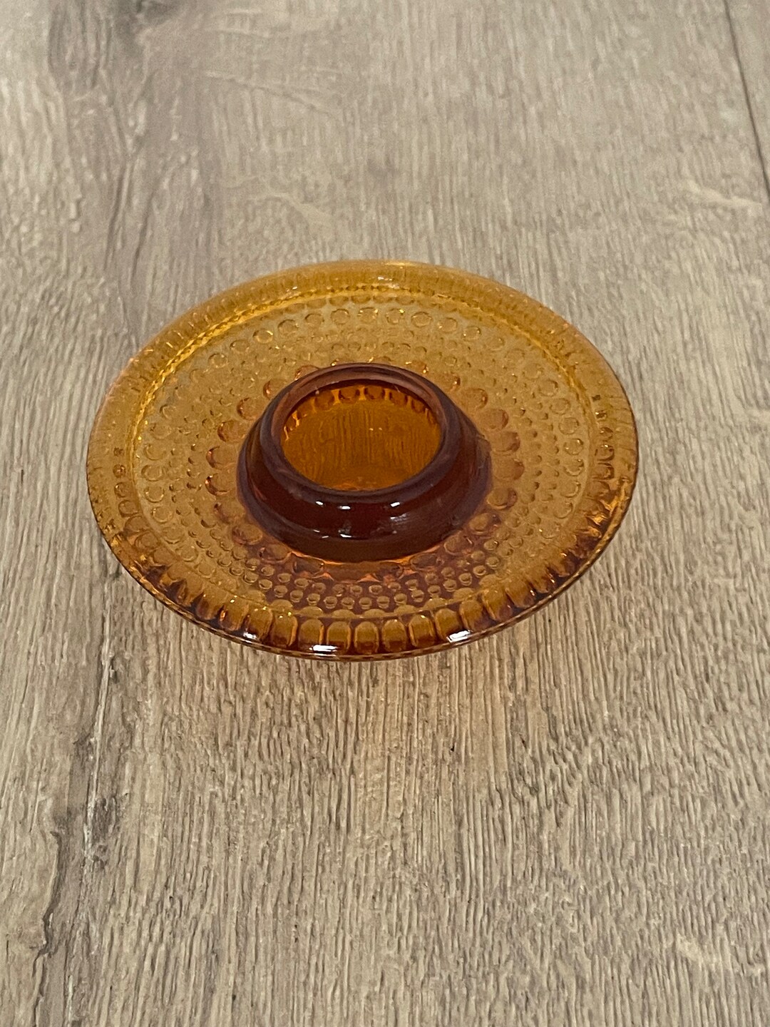 Amber Glass Candlestick From Wood Brothers Cascade Range Small Yellow ...