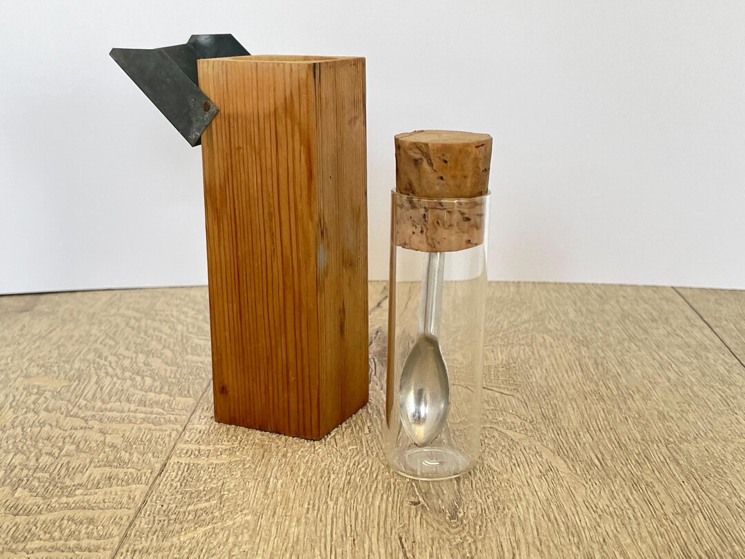 Vintage Glass Powder Bottle or Potion Vial in a Wooden Travel Case - Etsy