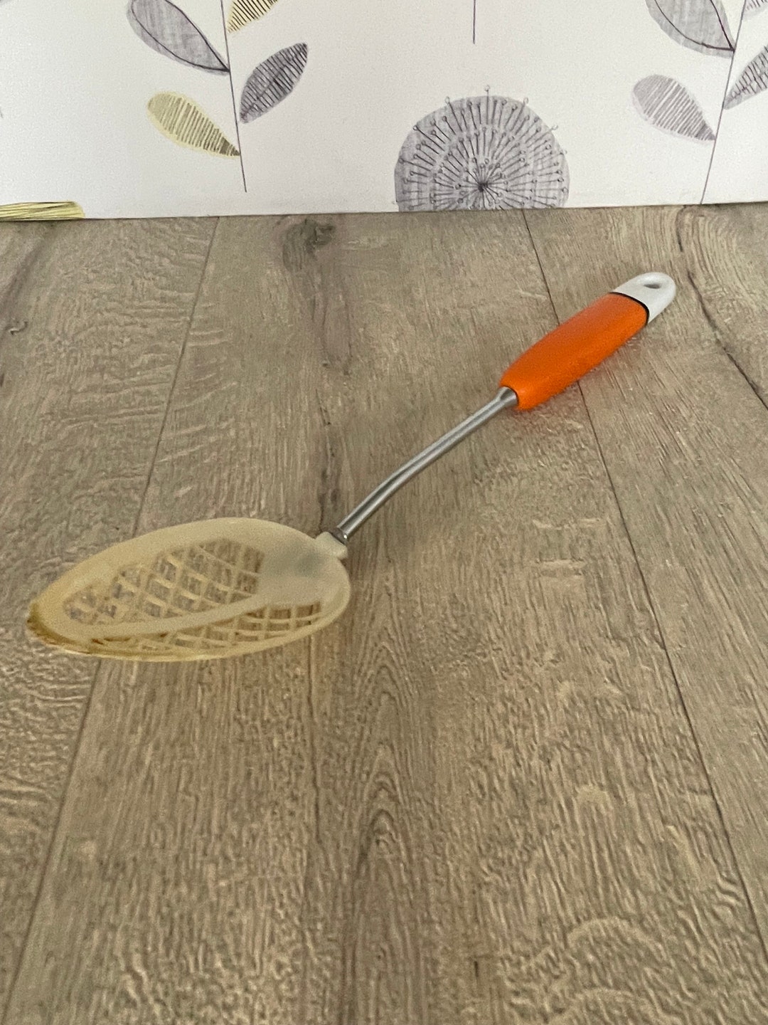 Probus Slotted Spoon With Orange Plastic Handle Retro Kitchen Utensils ...