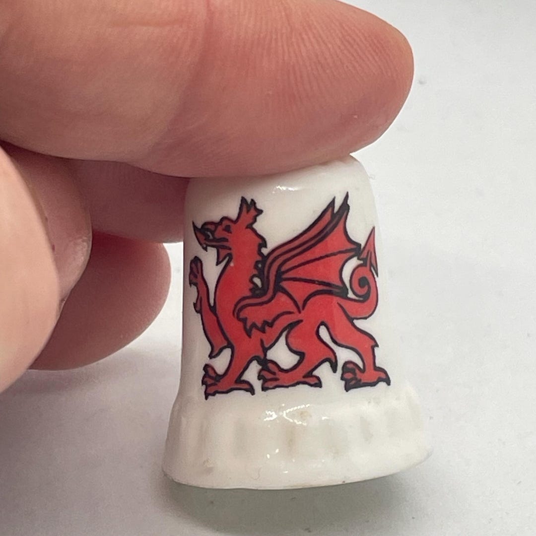 Vintage Thimble With Red Welsh Dragon Design – Wales Souvenir ...