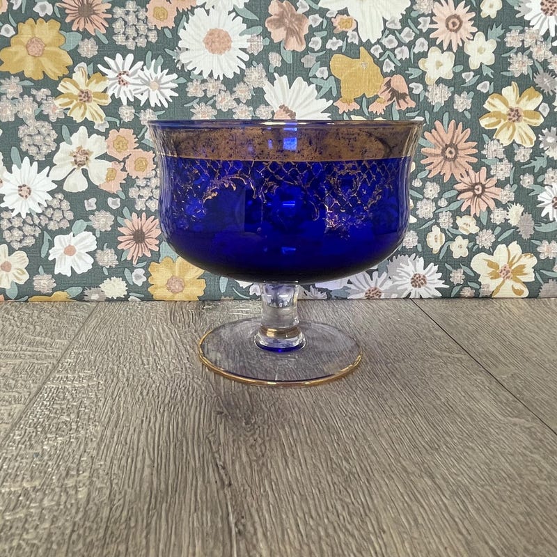 Gold Pedestal Glass Bowl - Etsy UK