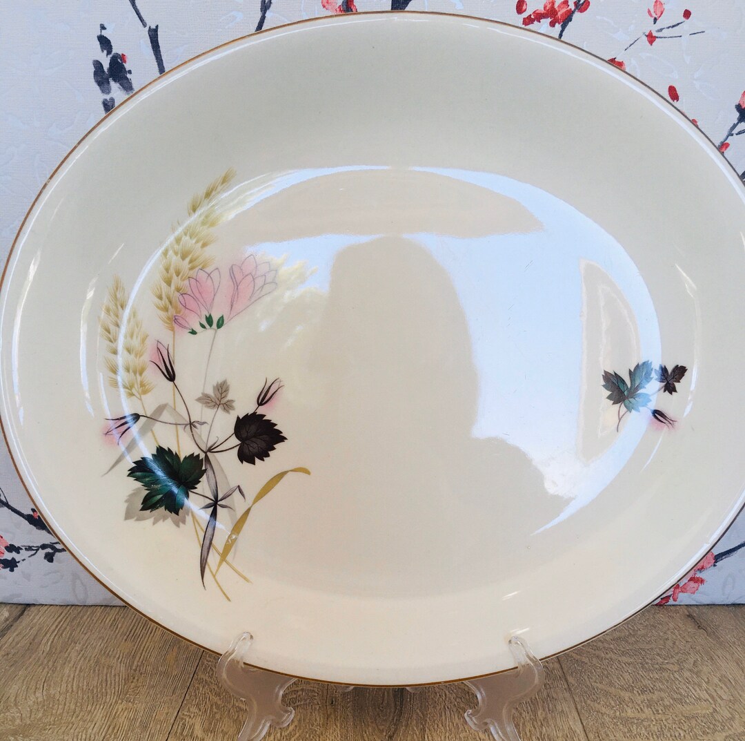 Alfred Meakin Plate Floral Design Oval Serving China Plate Steak or ...