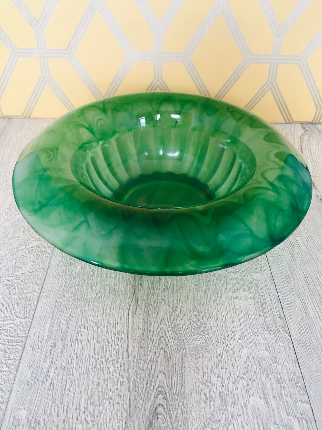 Green Cloud Glass Console Bowl - Davidson Glass Pattern Number 1910BD ...