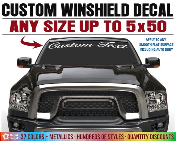 Custom Vinyl Windshield Decal Sticker Custom Lettering Any - Etsy