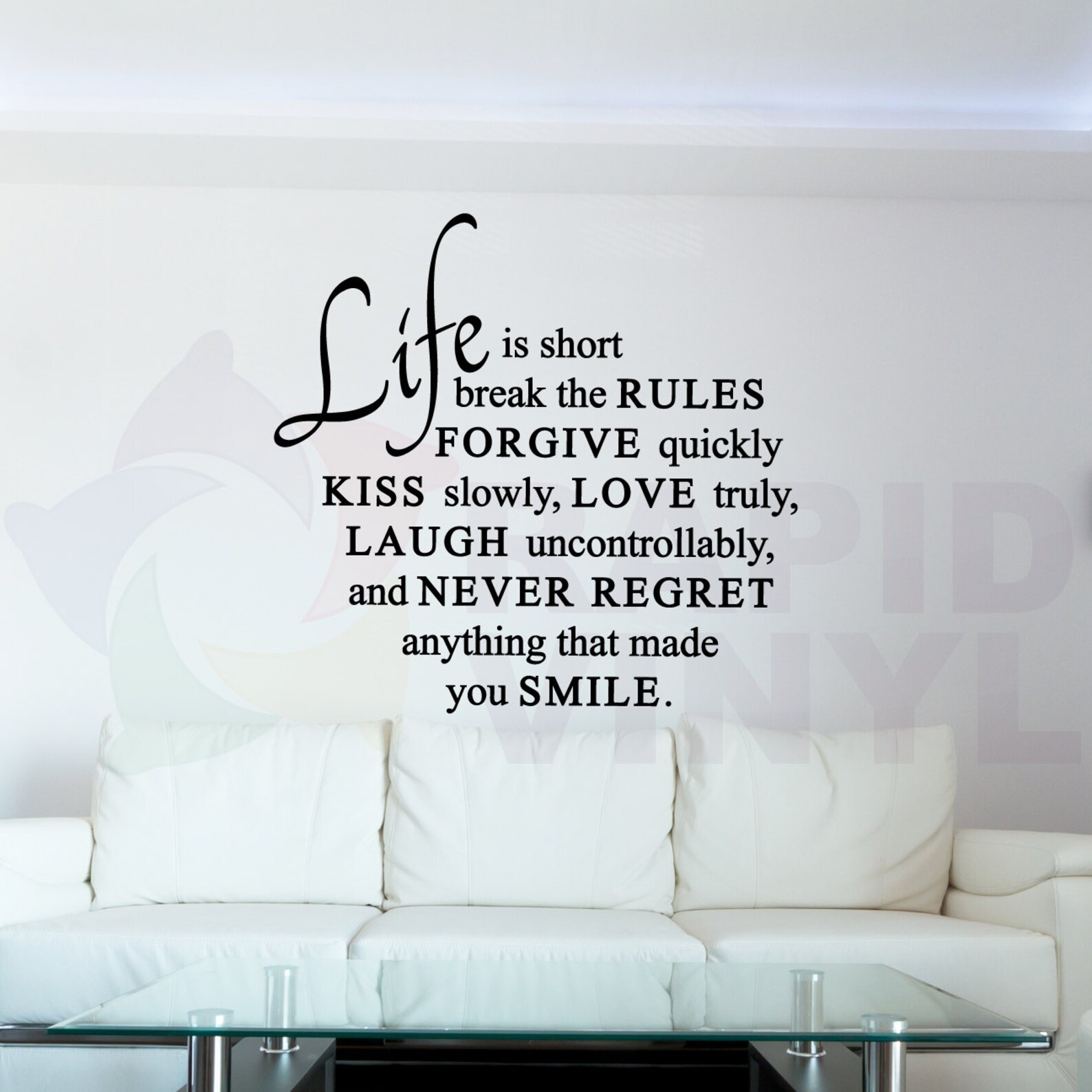 Life is Short Love Quote Wall Decal. Forgive Kiss Love | Etsy