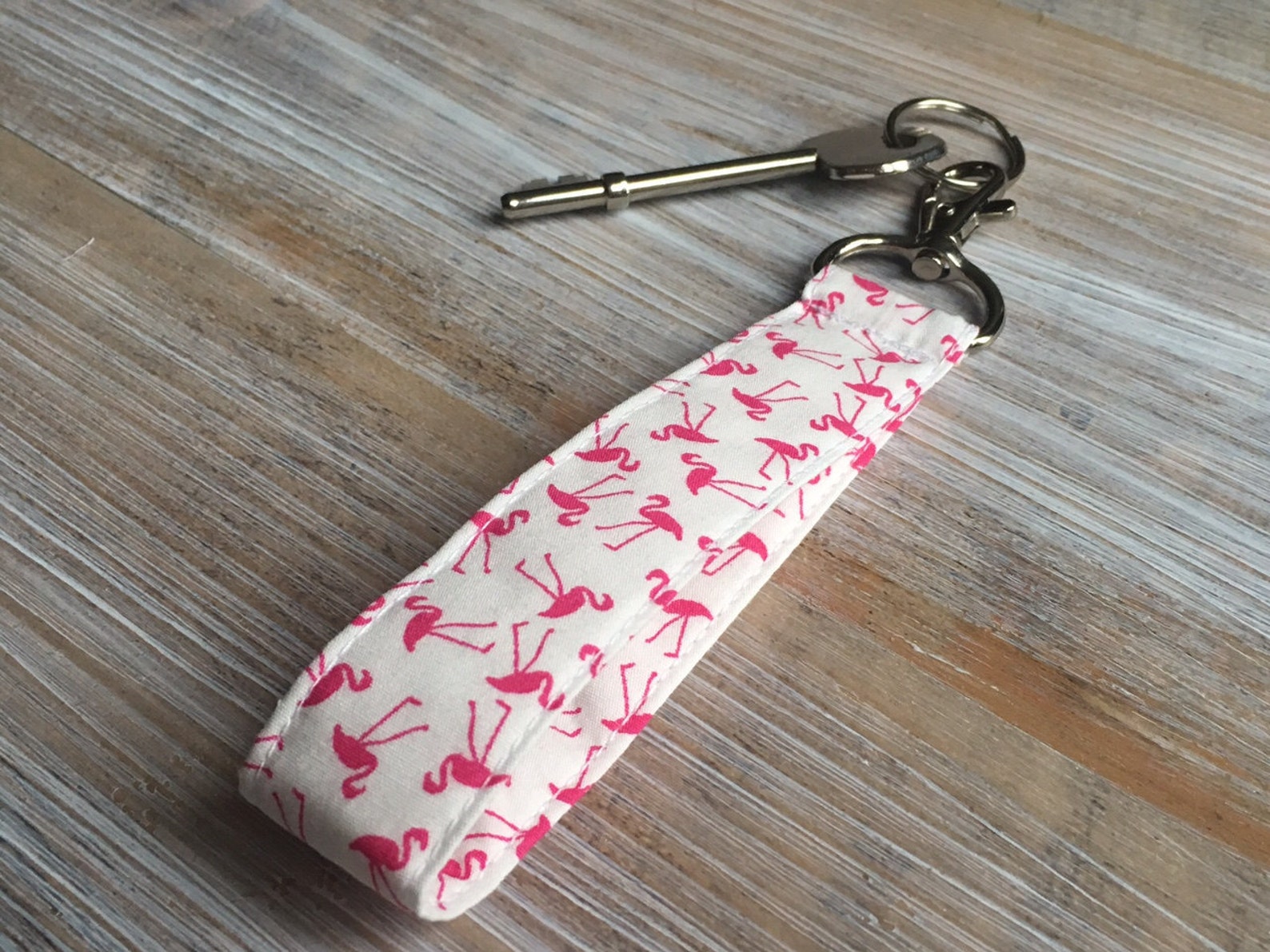 Flamingo Keyfob Pink Fabric Keyring Flamingo Key Chain - Etsy UK