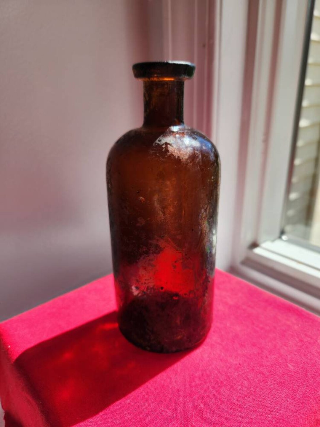 Antique Amber Apothecary Bottle - Etsy