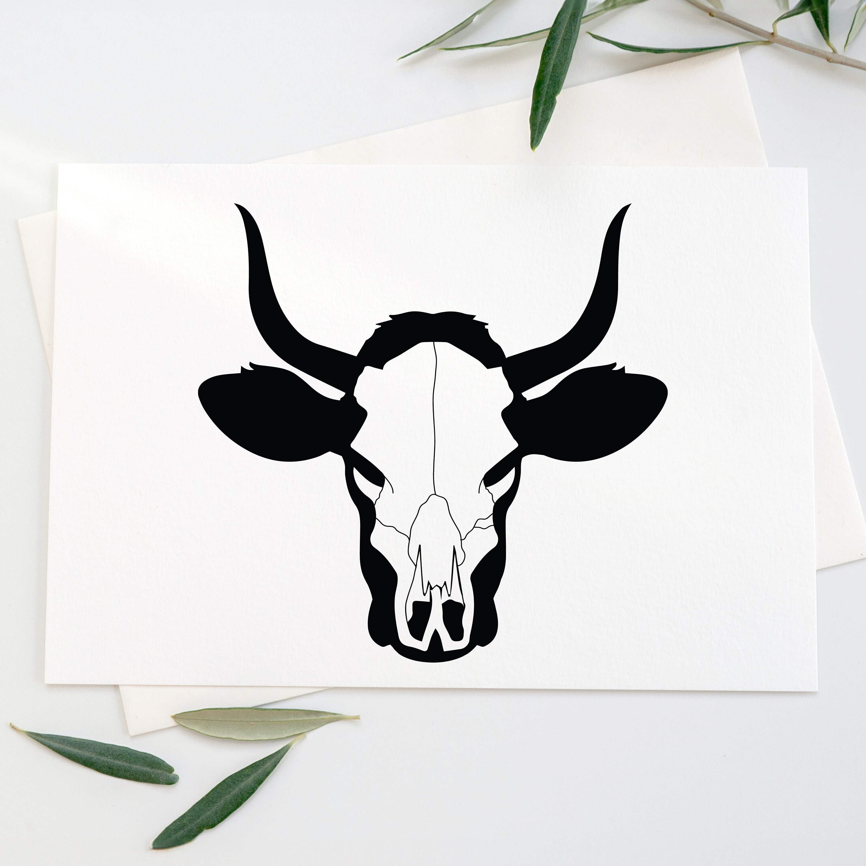 Cow Skull, Digital Download, Ai, Svg, Pdf, Png, Jpg, Oddities, Gothic ...