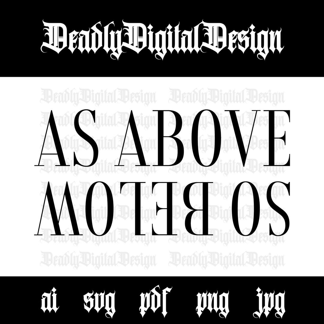 As Above so Below, Ai, Svg, Pdf, Png, Jpg, Digital Download, Satanism ...
