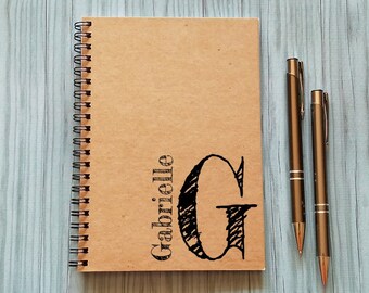 Personalized Notebook custom Name in Lower Corner 5 X 7 | Etsy