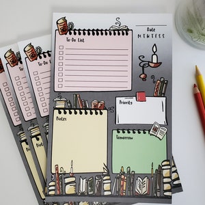 Daily Planner Notepad, Bookshelf Note Pad, Undated Planner Notepad ...