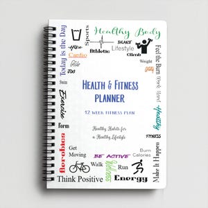 Health & Fitness Planner, 12 Week Fitness Journal, Undated Healthy ...