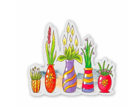 Flower Vases CLEAR Sticker Flower Vase Sticker Spring - Etsy