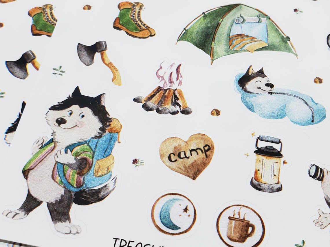 Outdoor Adventures Sticker Sheet Camping Stickers Adventure - Etsy