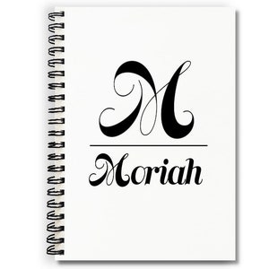 Personalized Notebook, Large Initial & Name 5 X 7 Journal, Diary ...