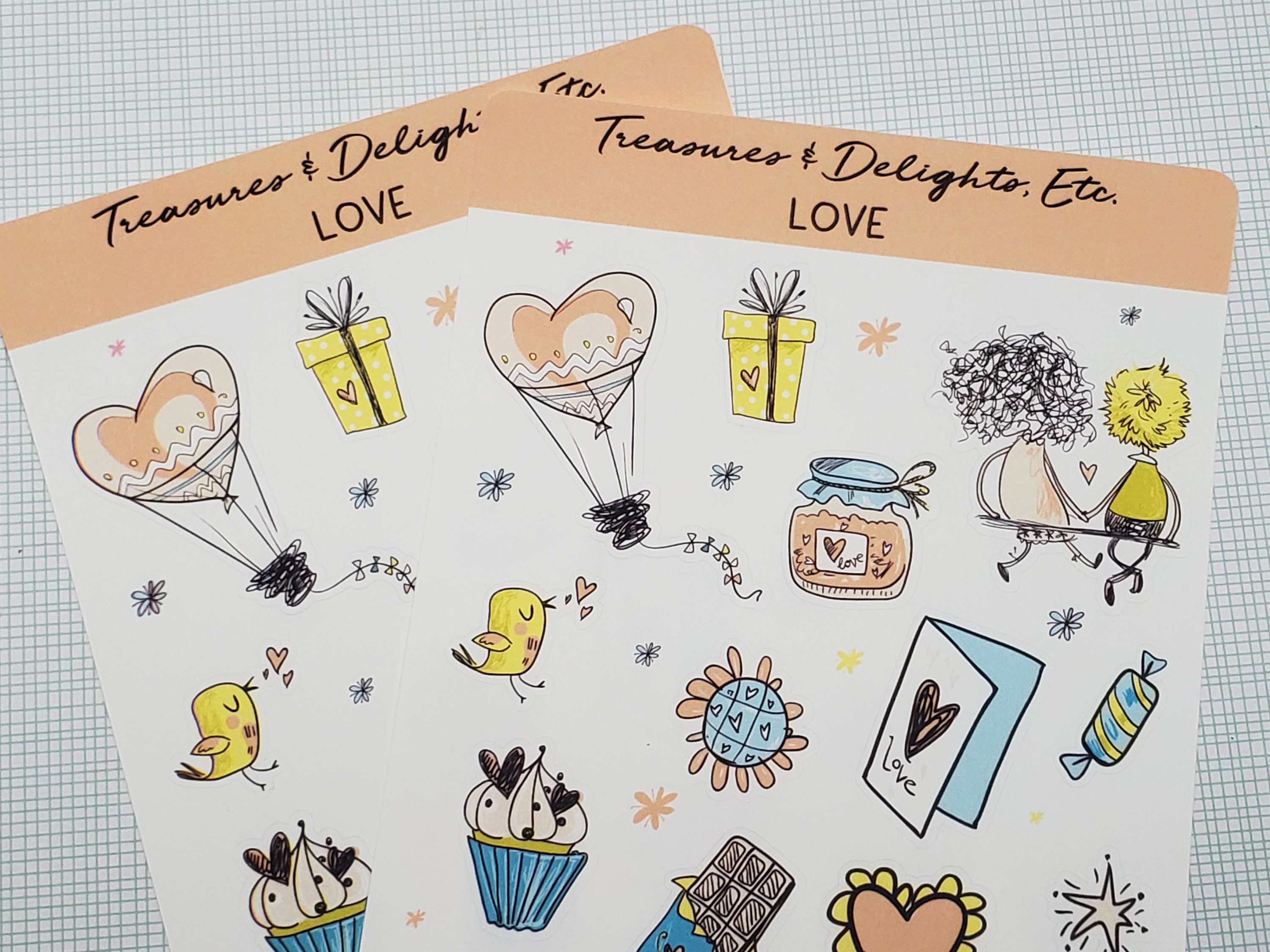 Love Sticker Sheet Heart Stickers Love Stickers Bullet | Etsy