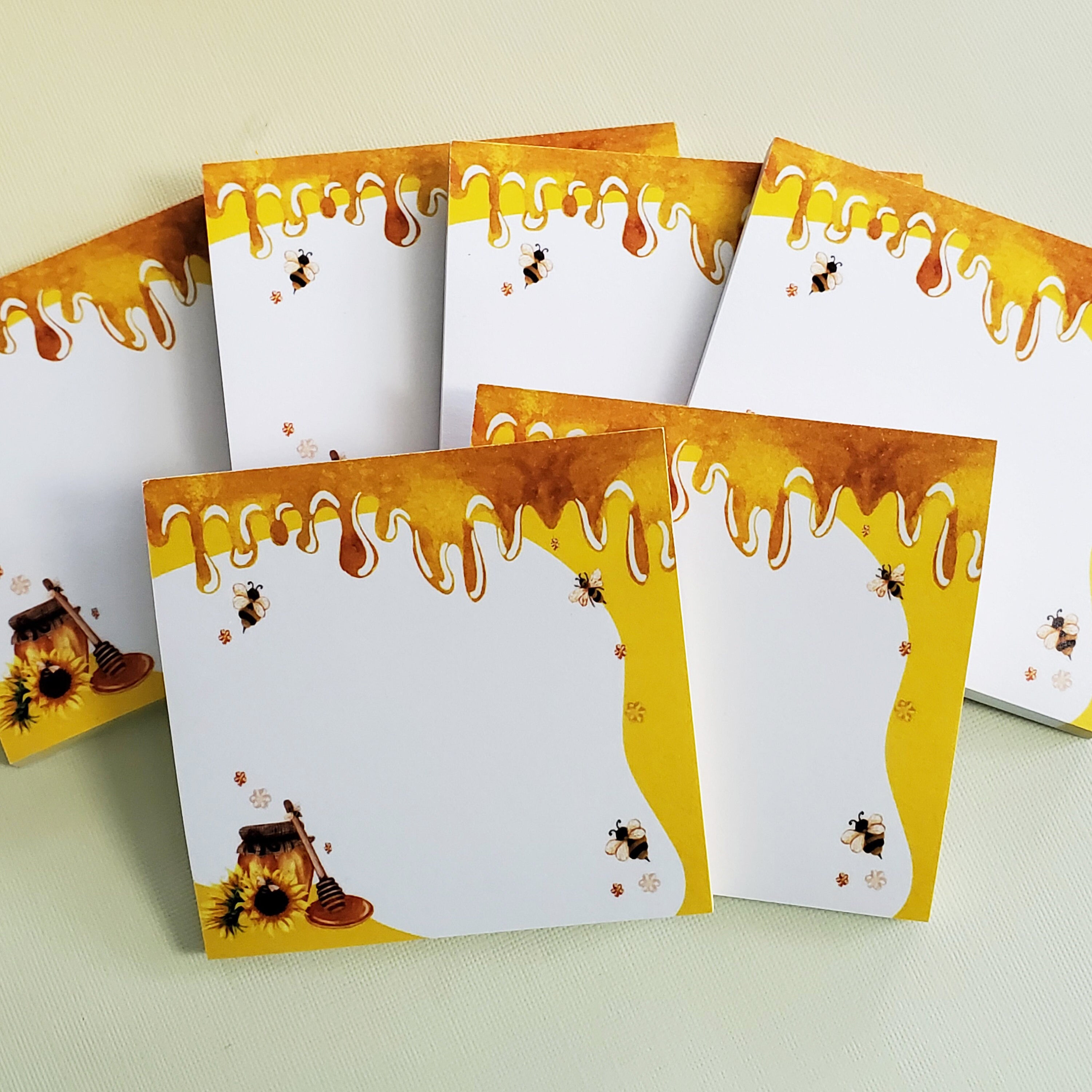 Bees & Honey Sticky Notes, Cute Bees Memo Pad, Honeybee Notepad, Office ...
