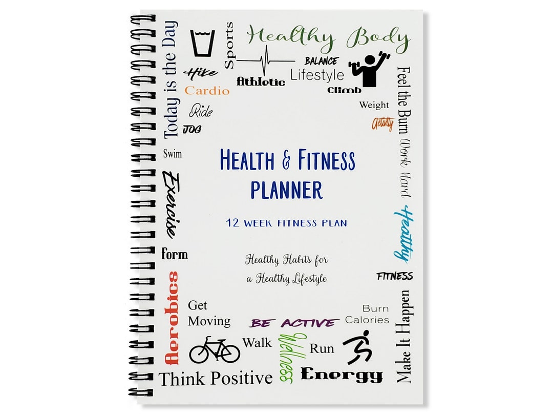 Health & Fitness Planner, 12 Week Fitness Journal, Undated Healthy ...