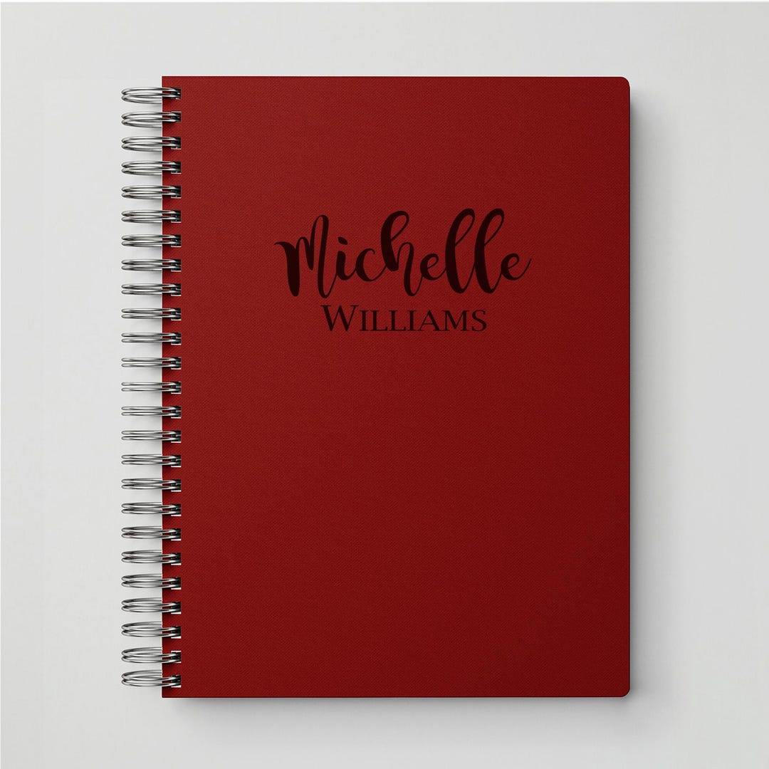 Personalized Notebook With Name (top), Handmade Notebook Cusomized With ...