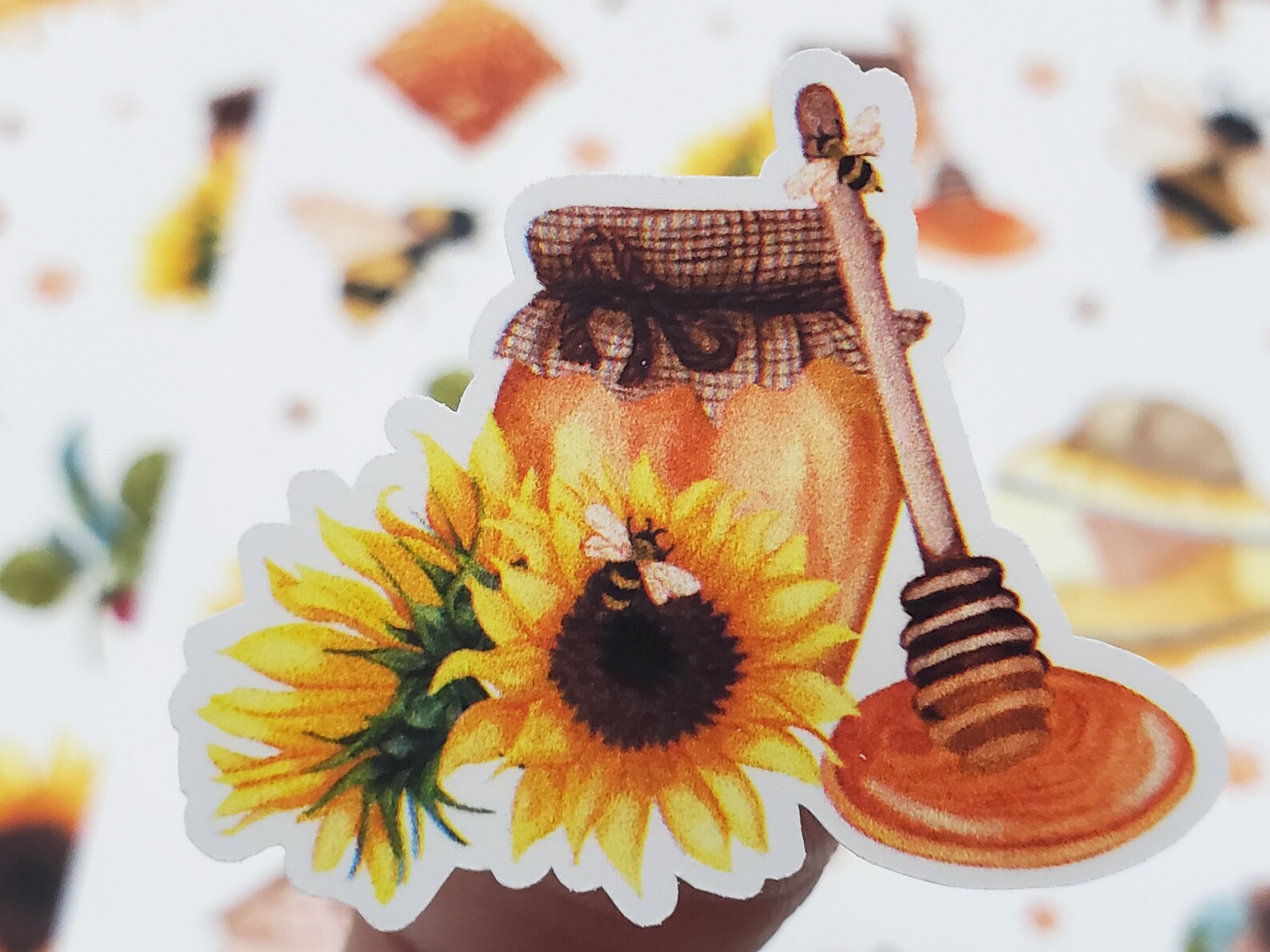 Bees & Honey Sticker Sheet Bee Stickers Honey Stickers Bee - Etsy