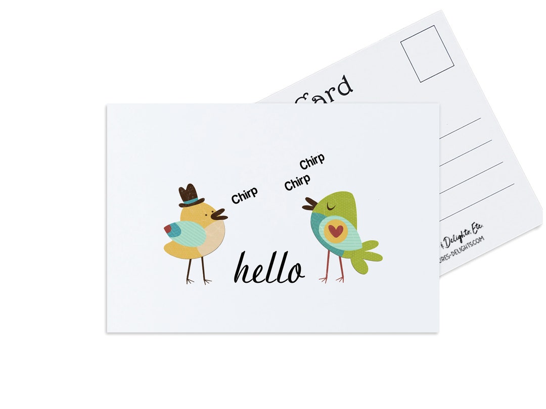 Postcards, Hello Postcards, Set of 10 Post Cards, Hello Birdie ...