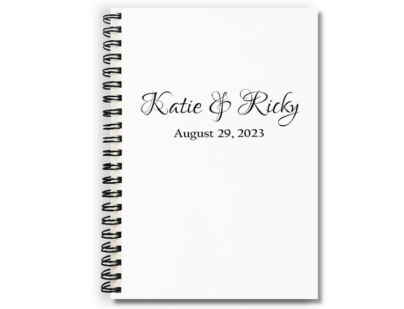 Personalized Notebook custom Names & Wedding Date Notebook - Etsy