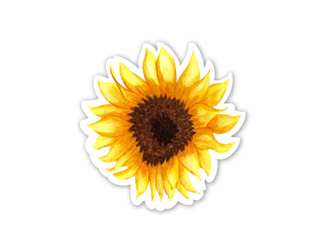 Sunflower Sticker, Watercolor Sunflower Sticker, Wildflower Decal ...