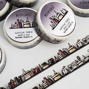 Bookshelf Washi Tape, Books Deco Tape, Books Journal Washi Tape ...