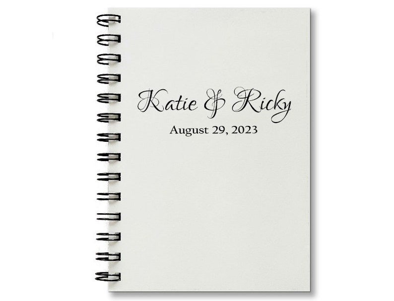 Personalized Notebook custom Names & Wedding Date Notebook - Etsy