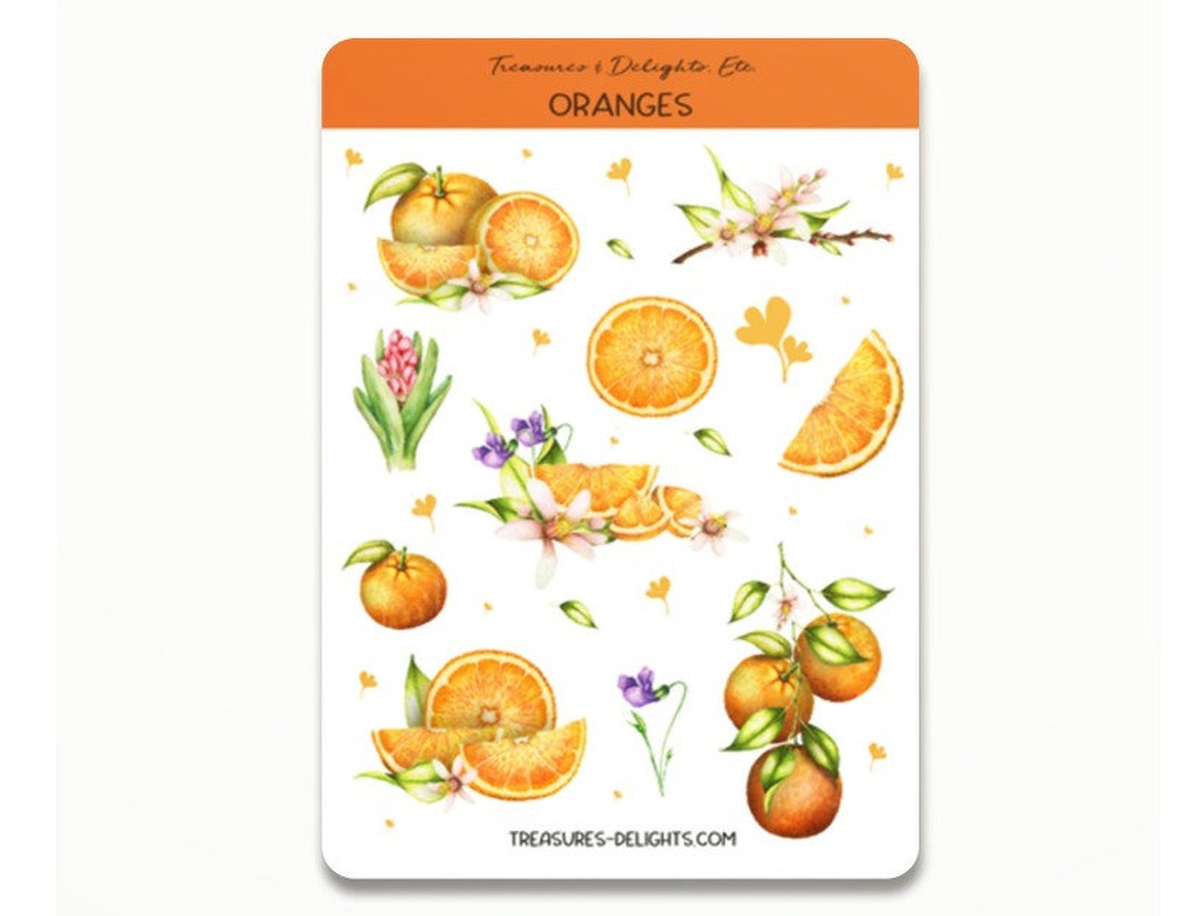 Oranges Sticker Sheet Orange Stickers Citrus Fruit Sticker - Etsy