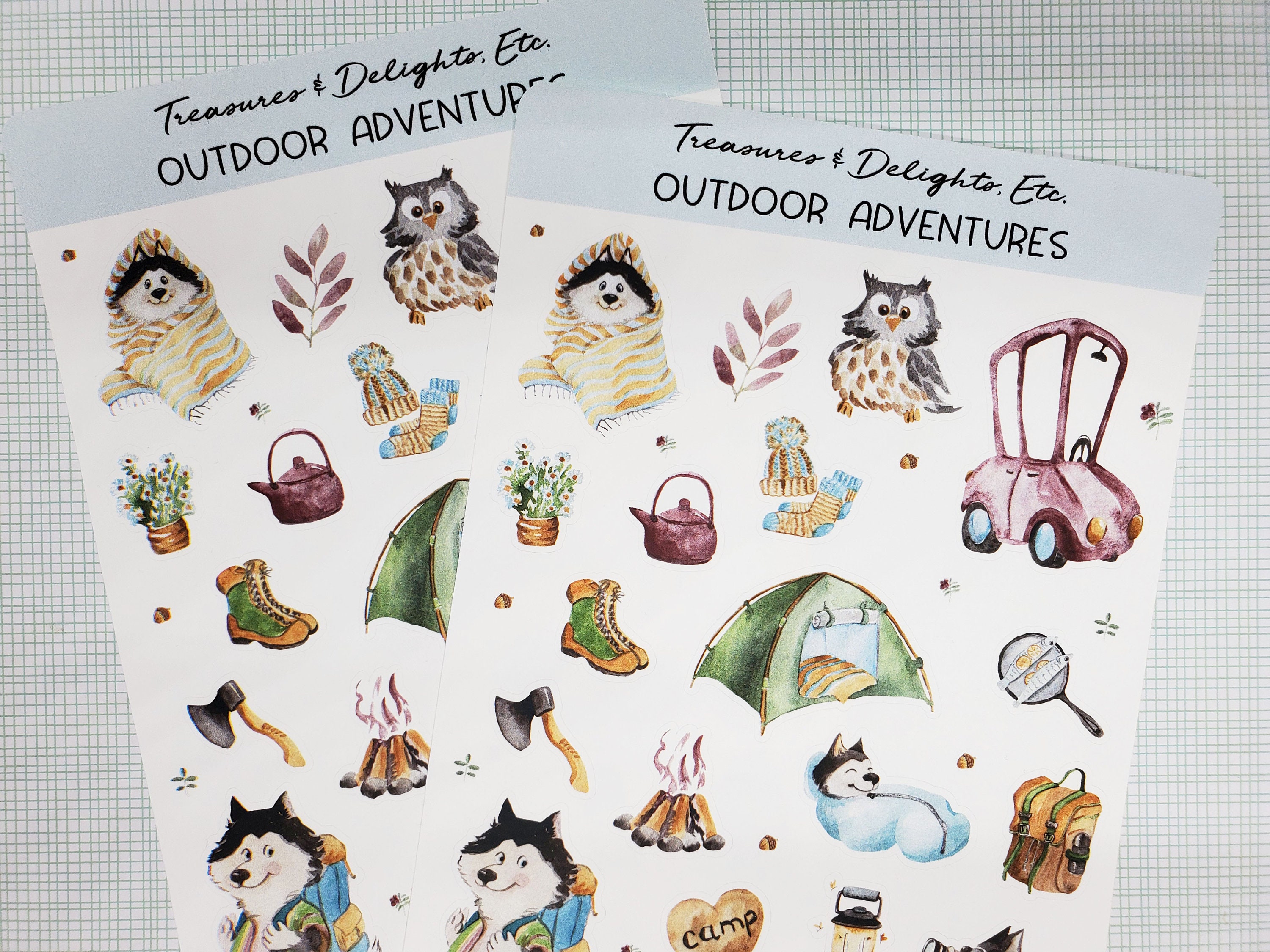 Outdoor Adventures Sticker Sheet Camping Stickers Adventure | Etsy