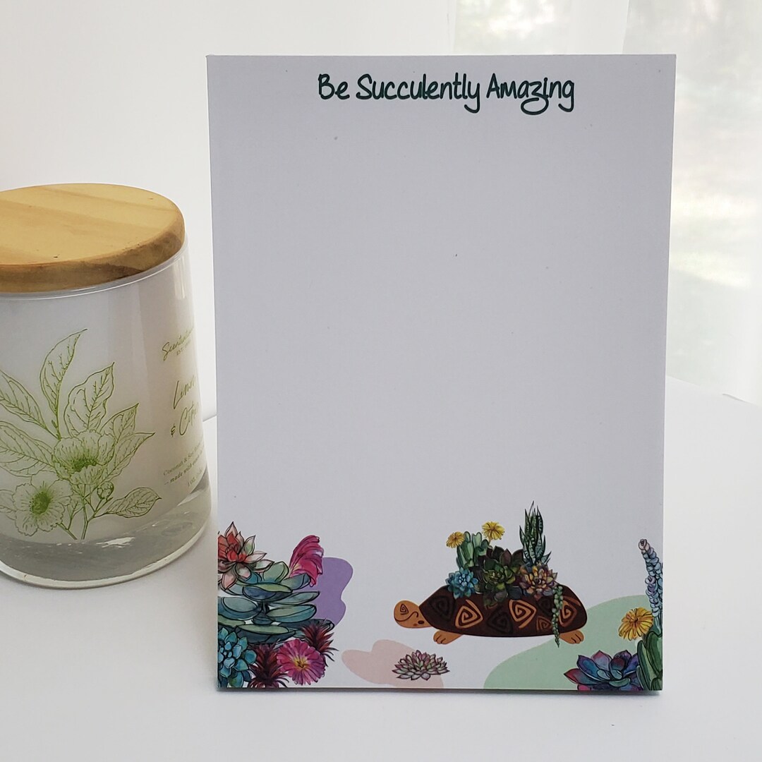 CLEARANCE Be Succulently Amazing Turtle Notepad 5 X 7 Notepad, Tear off ...
