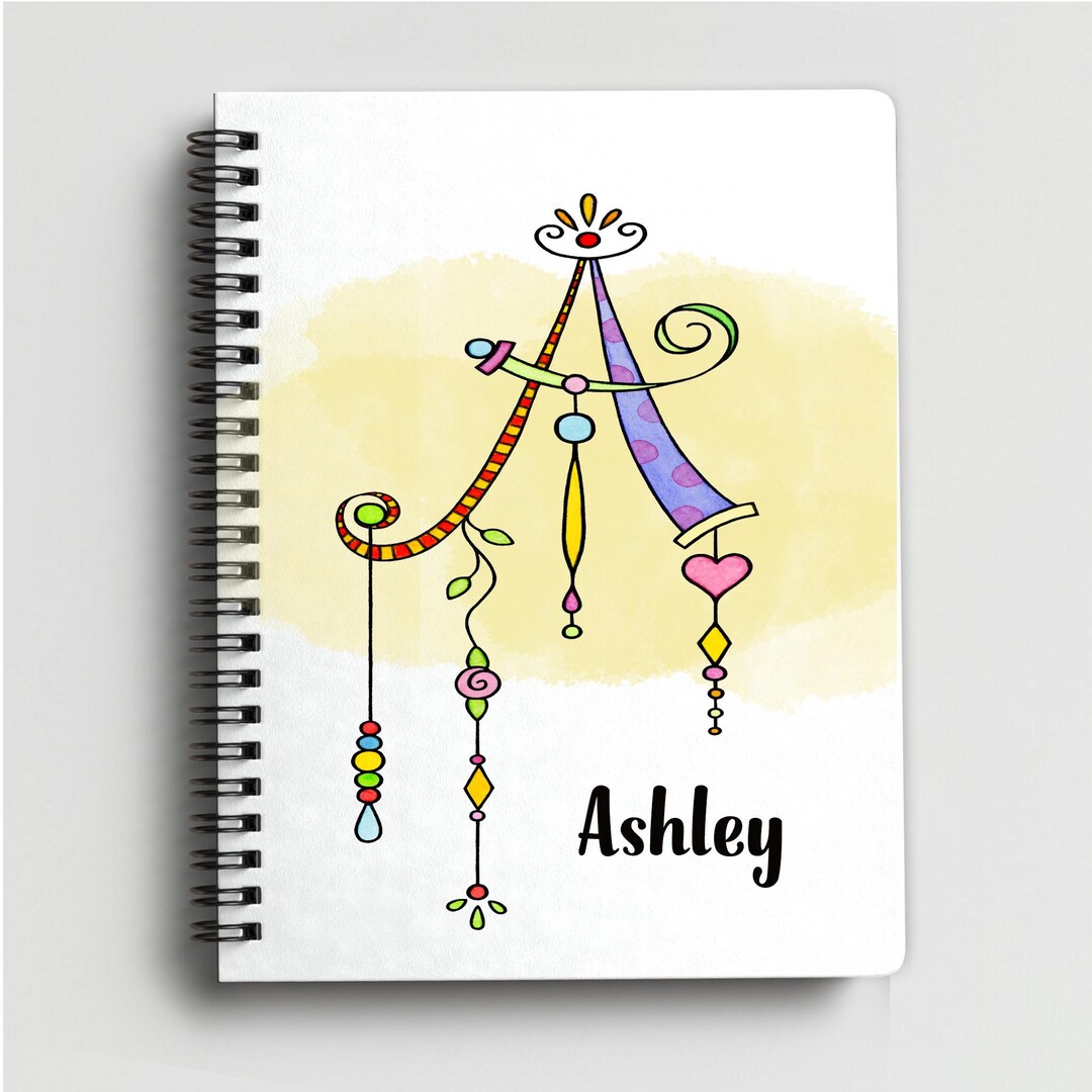 Kids Personalized Journal With a Name and Whimsical Monogram ...