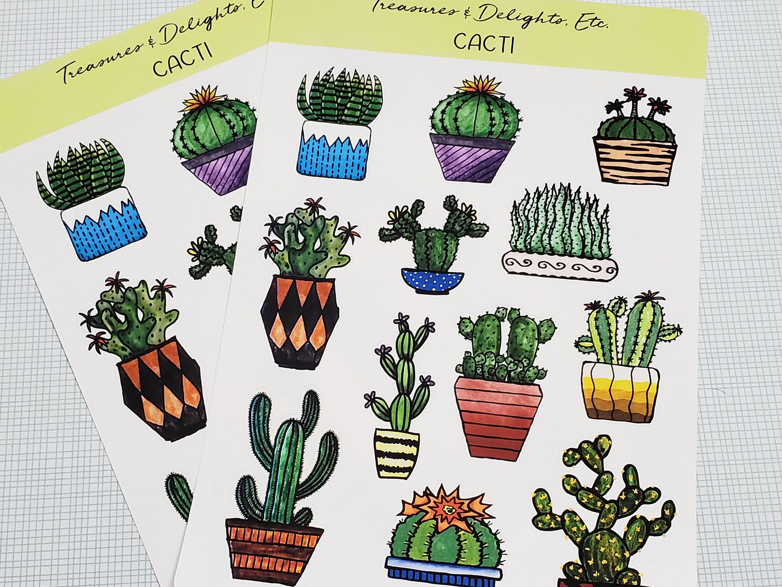 Cacti Sticker Sheet Cactus Stickers Bullet Journaling - Etsy