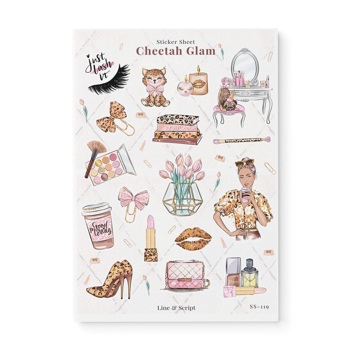 Cheetah Glam Sticker Sheet, Cheetah Stickers, Glam Stickers, Makeup ...