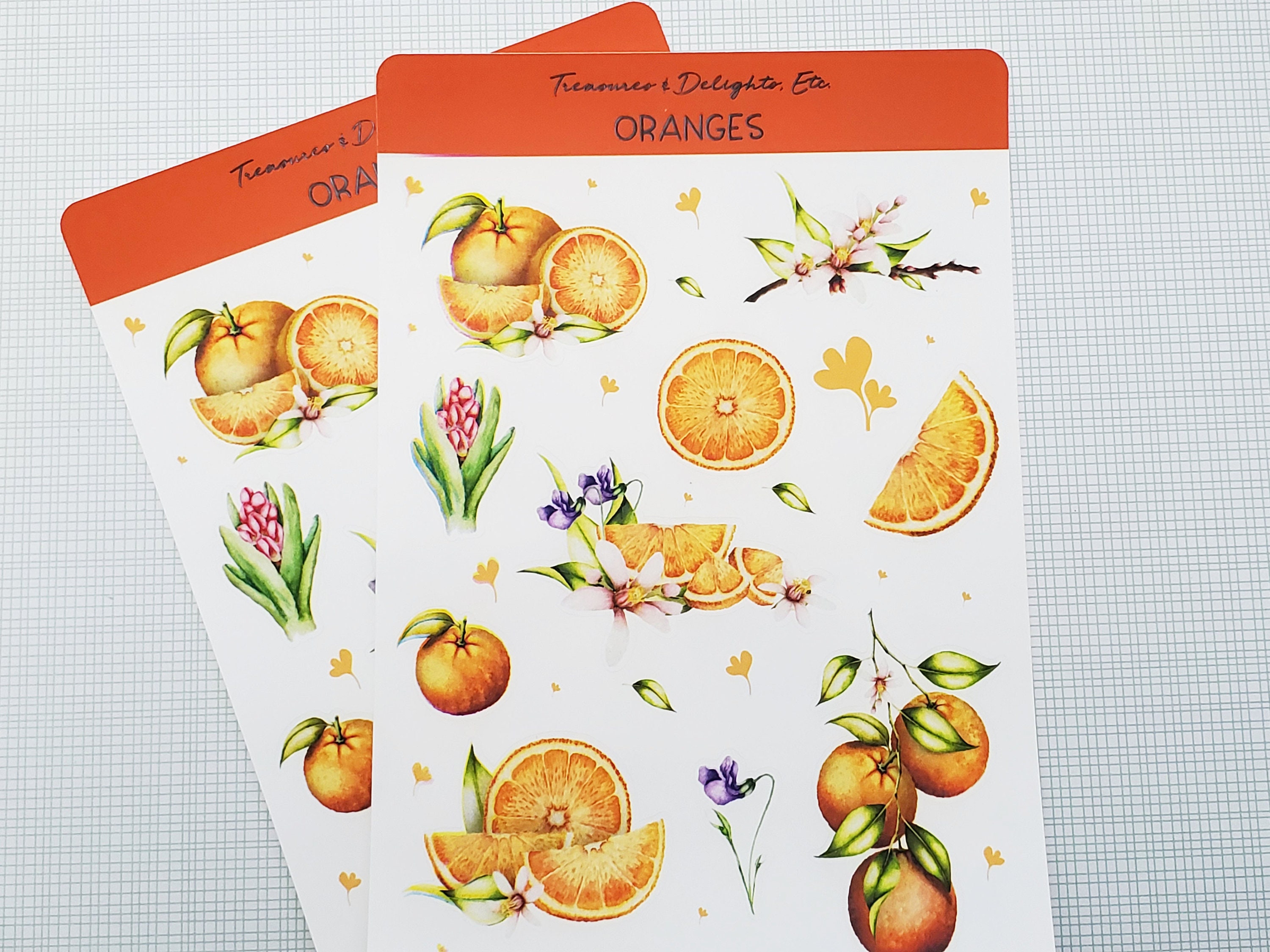 Oranges Sticker Sheet Orange Stickers Citrus Fruit Sticker | Etsy