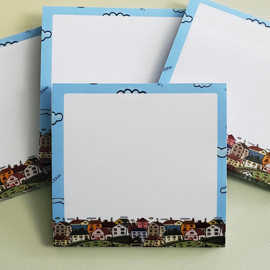 Charming Village Sticky Notes, Colorful Houses Memo Pad, Cute Houses ...