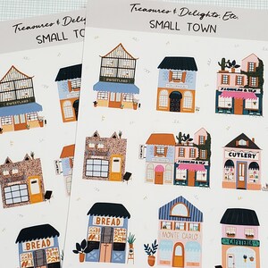 Small Town Sticker Sheet City Building Travel Journaling - Etsy