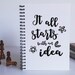 Spiral Notebook, Idea Journal, Idea Notebook, It All Starts With an ...