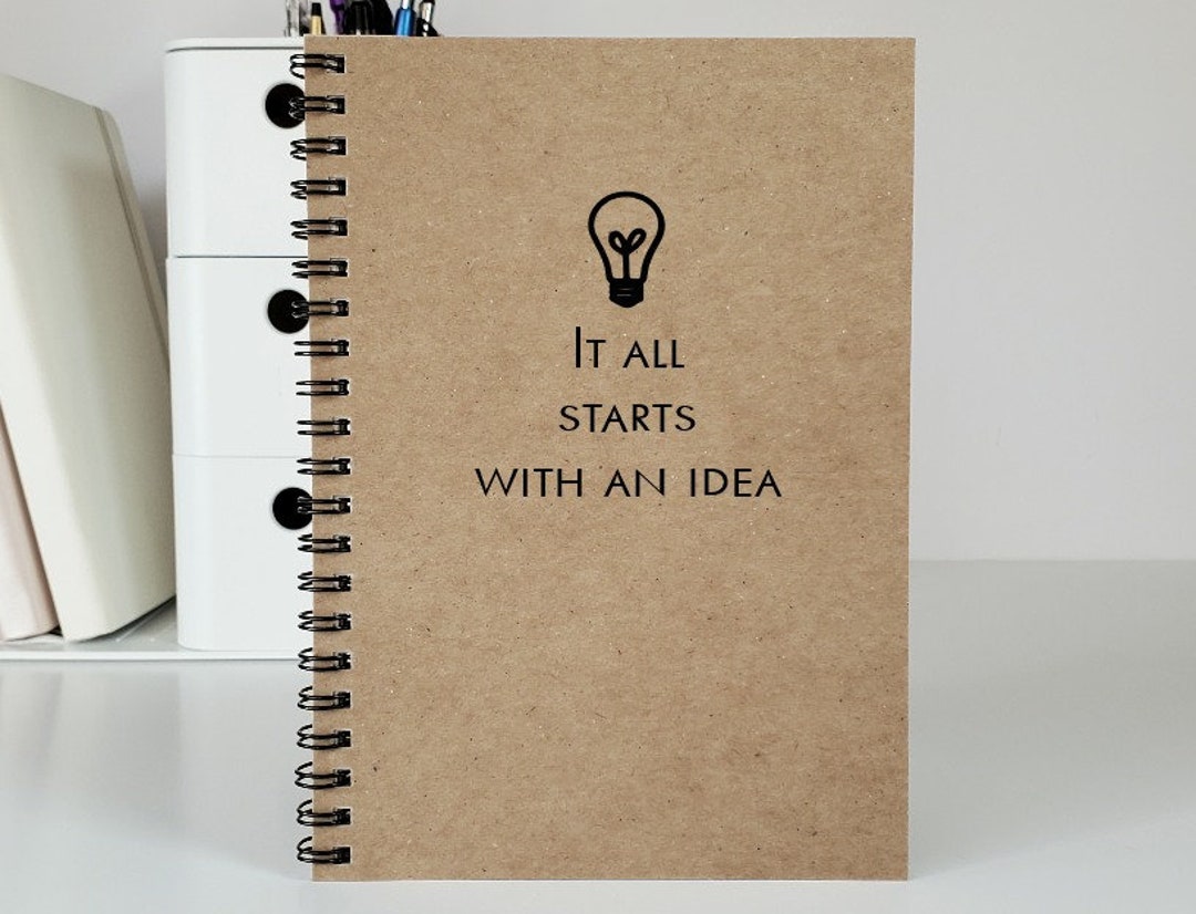 Writing Journal, Idea Journal, Idea Notebook, It All Starts With an ...