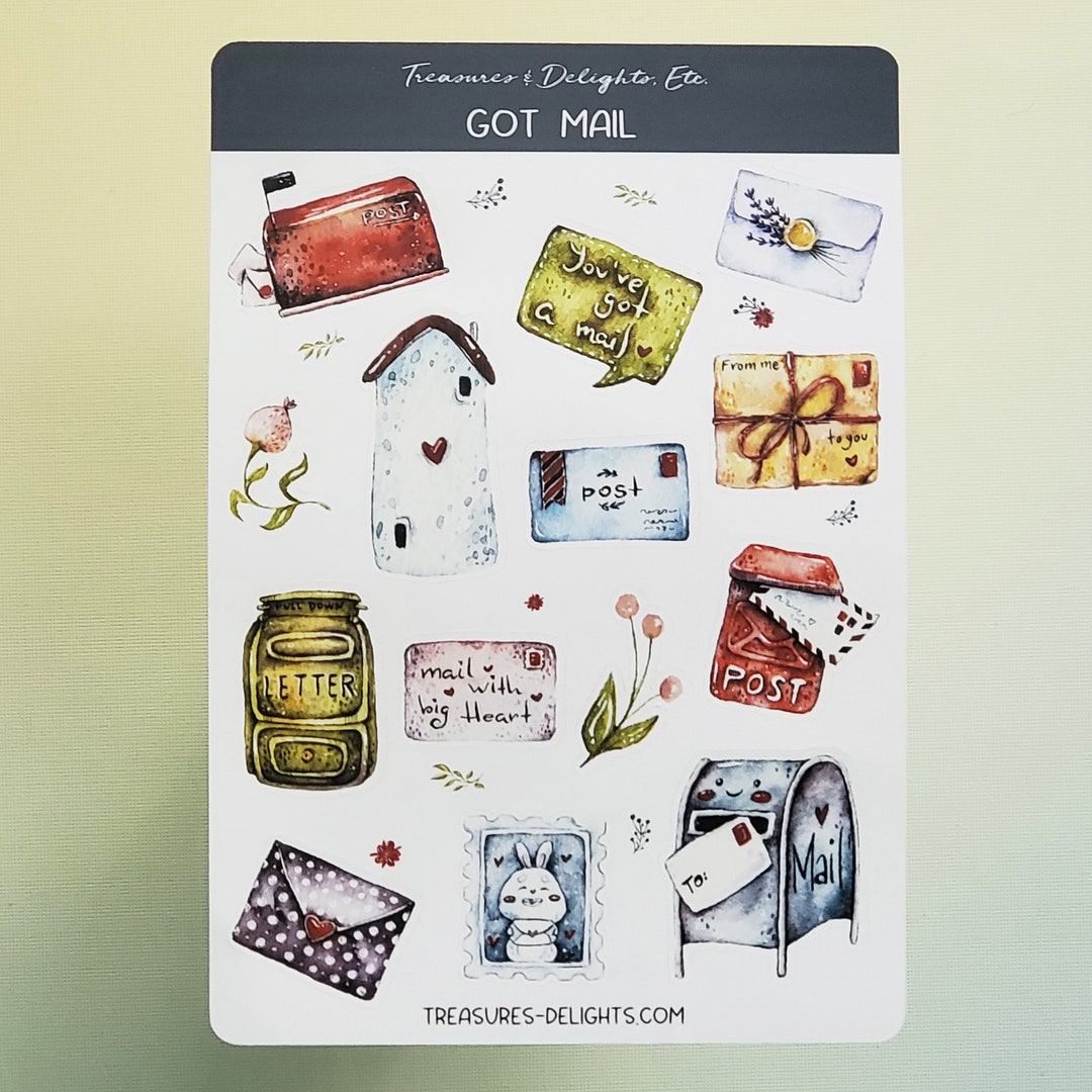 Got Mail Sticker Sheet, Snail Mail, Happy Mail Stickers, Journaling ...