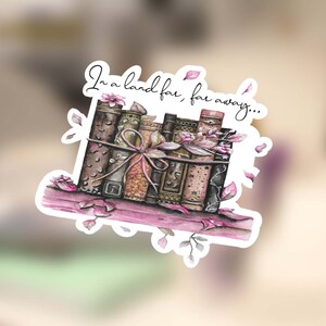 In a Land Far, Far Away Sticker, Stack of Books Sticker, Reading ...