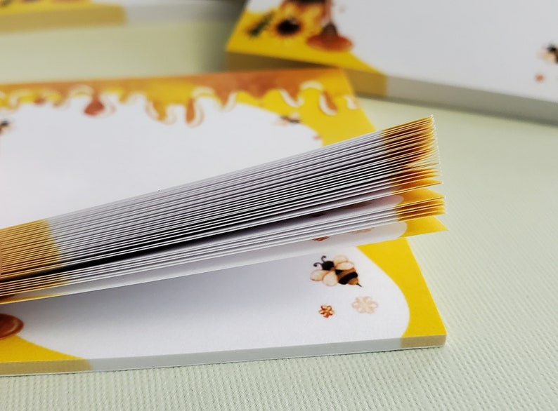 Bees & Honey Sticky Notes, Cute Bees Memo Pad, Honeybee Notepad, Office ...