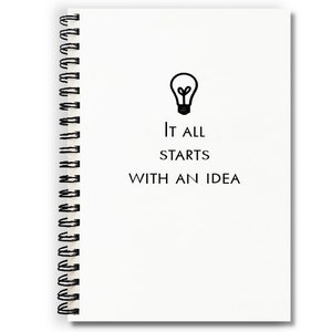 Writing Journal, Idea Journal, Idea Notebook, It All Starts With an ...