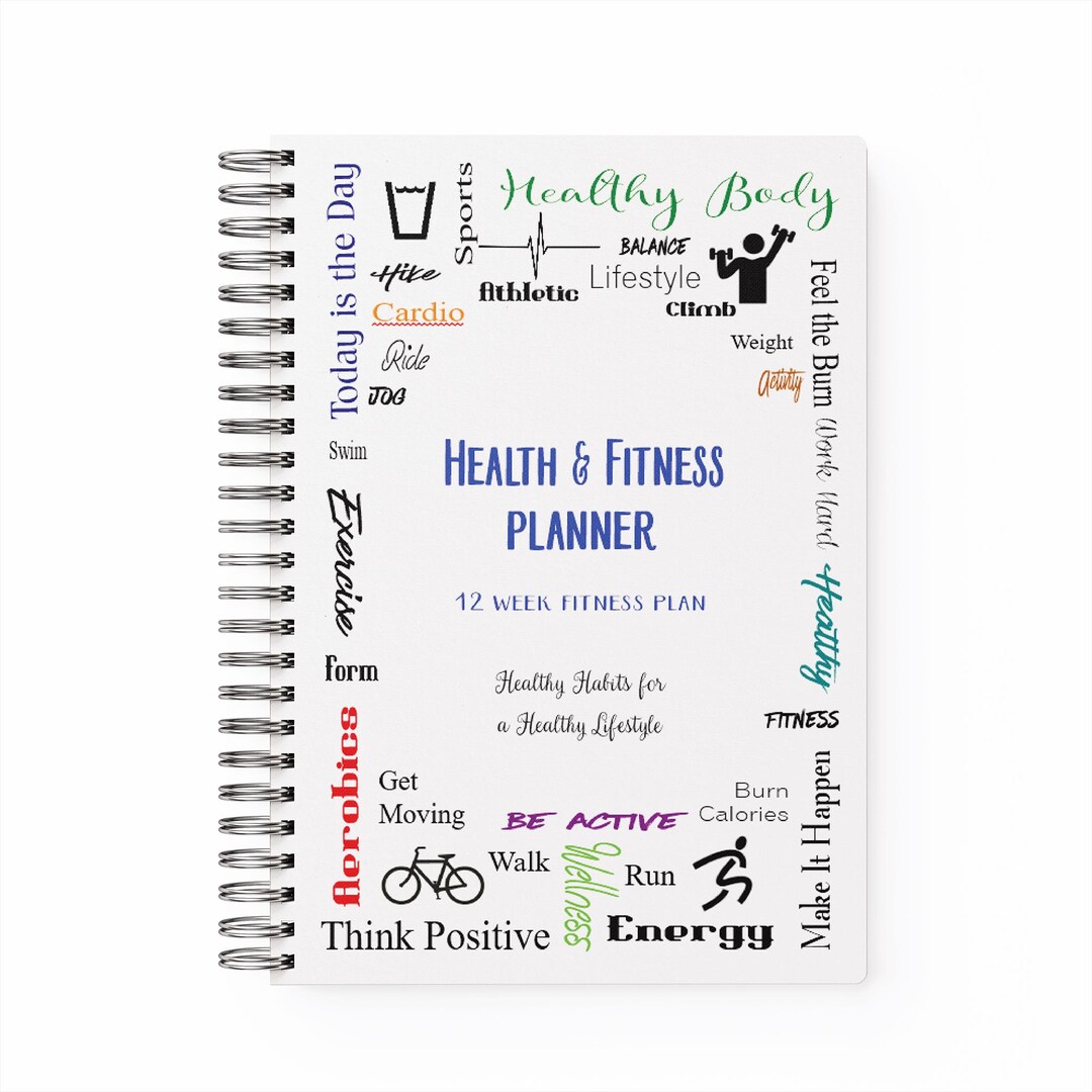 Health & Fitness Planner, 12 Week Fitness Journal, Undated Healthy ...